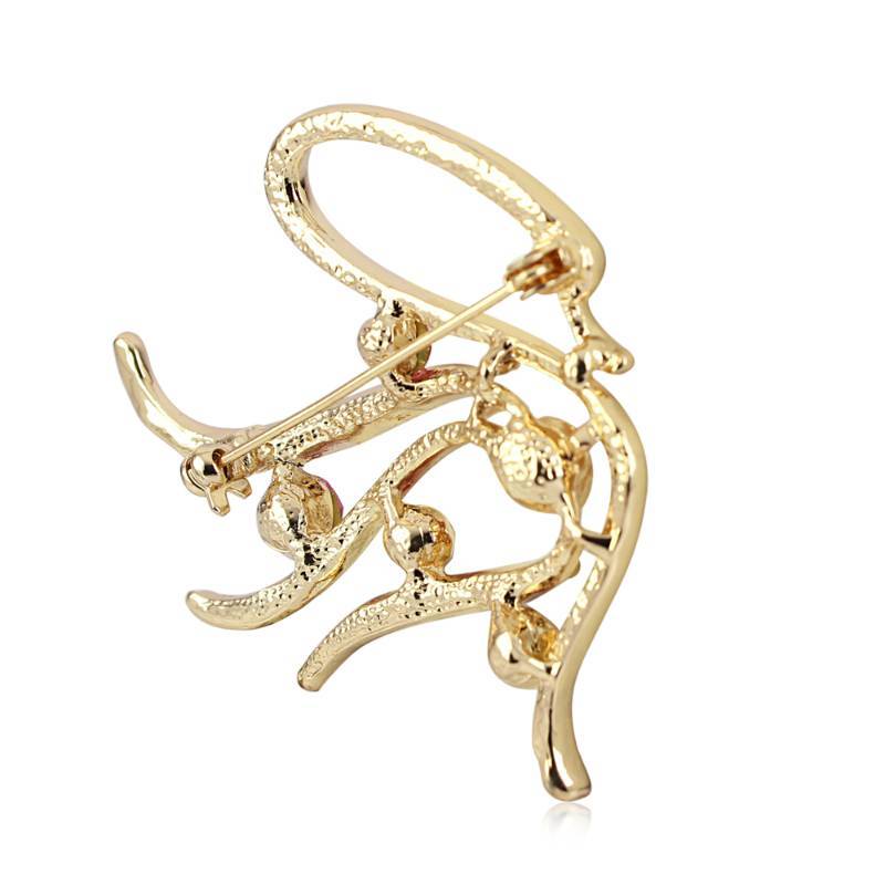 Round CZ Yellow Color Stainless Steel Sweet Design Swan Brooch - Lilu ...