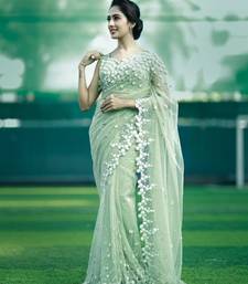 Women Floral Pattern Sheer-Through Saree - Anara - 4418423