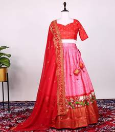 Riya Sadi Pink Coloured Dola Silk Kalamkari Lehenga Choli Fully Printed ...