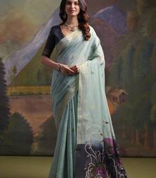 Firozi colour traditioanlly rich resham and zari weaving firozi color ...