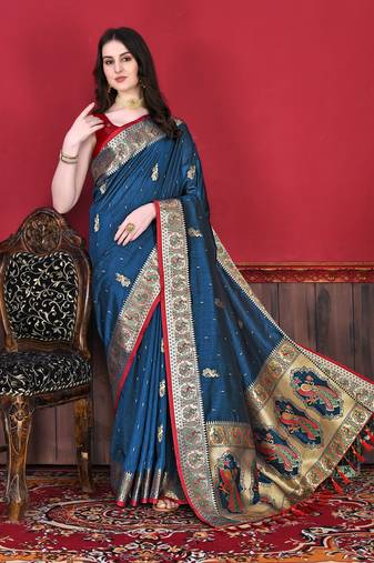 Blue Saree - Buy Blue Sarees Online Available in Different Patterns