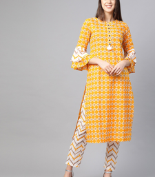 Yash gallery women's cotton floral printed straight kurta with pant ...