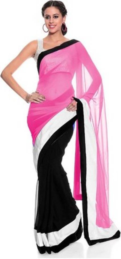 Pink Color Plain Net saree With Unstiched Blouse - Fab Desire - 680735