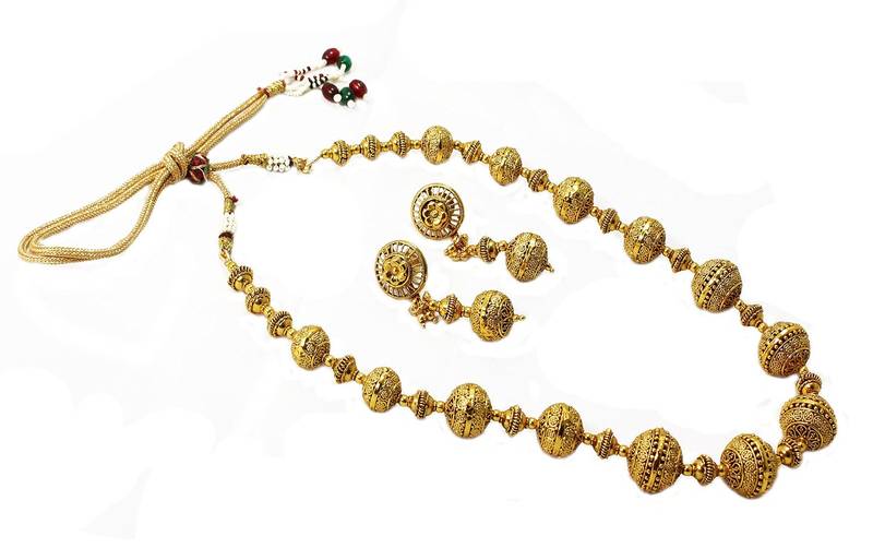 Antique Design Golden Mala set with beautiful Engraving on ball for ...