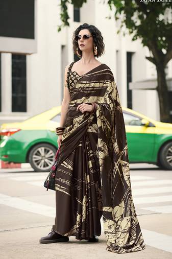 Buy Satin Sarees Online | Satin Material Saree New Designs
