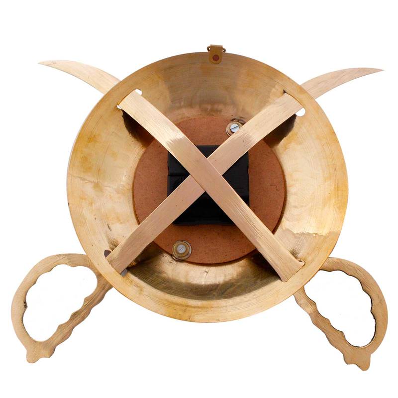 Rajasthani Real Brass Sword Armour Wall Clock - Halowishes - 731966