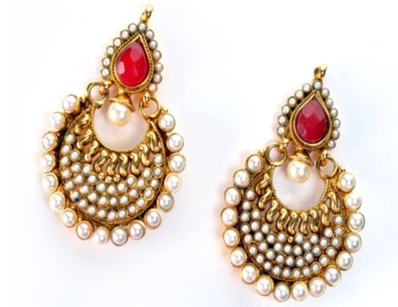 Traditional Round Shape Earring - AVS Jewellers - 81594