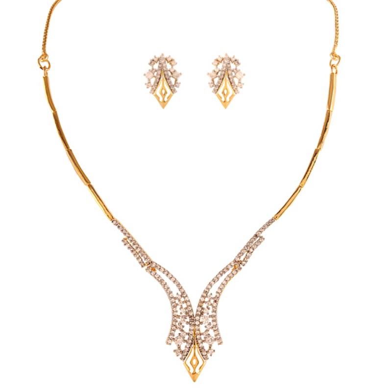 Fab Gold plated American Diamond set - PANJARAT - 803093