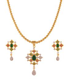Amazing Gold plated American Diamond set - PANJARAT - 803095
