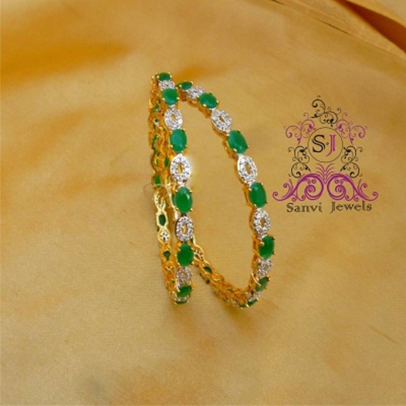 Elegant American Diamond Bangle - Sanvi Jewels Pvt. Ltd. - 88249