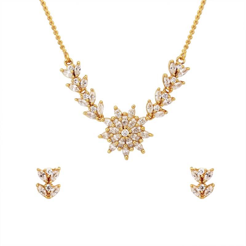 Simple CZ Necklace Set - SthriElite - 815978