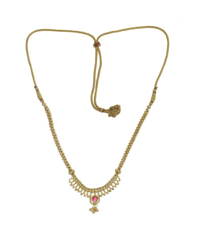 Half Jhaler Panadi Thushi 24K Gold Plated Alloy Necklace - KALAPURI ...