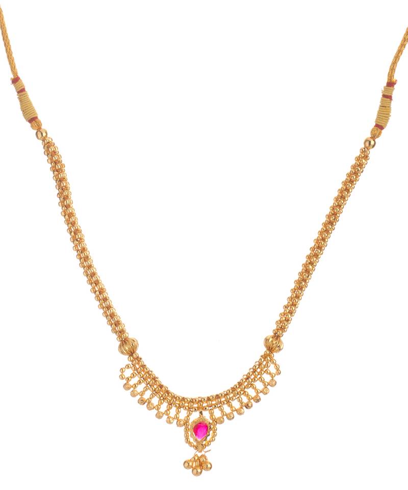 Half Jhaler Panadi Thushi 24K Gold Plated Alloy Necklace - KALAPURI ...