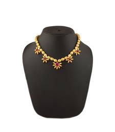 Five Pandal Jav Mani Haar 24K Gold Plated Alloy Necklace - KALAPURI ...