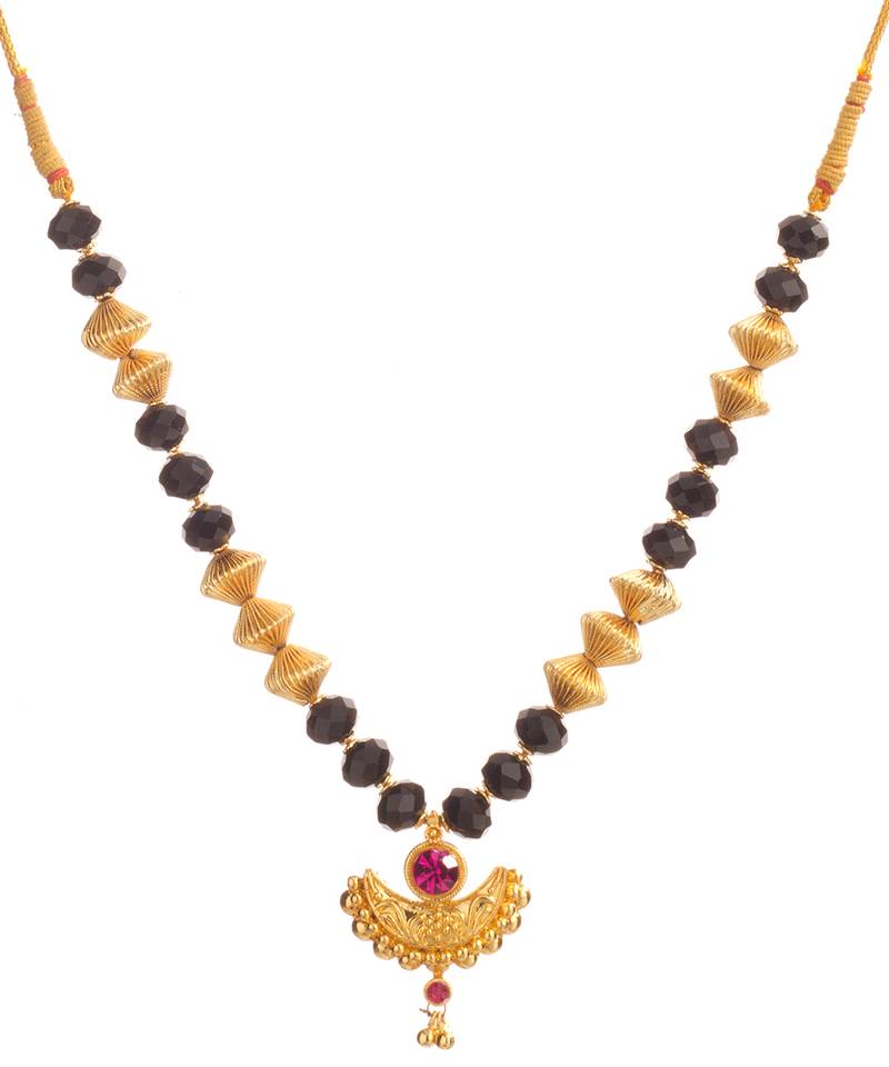 Womens Trendz Chand Pandal Unique Haar 24K Gold Plated Alloy Necklace ...
