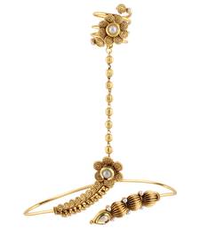 Flower South Indian Kundan Hath Phool Panja Hand Jewelery with Ring ...