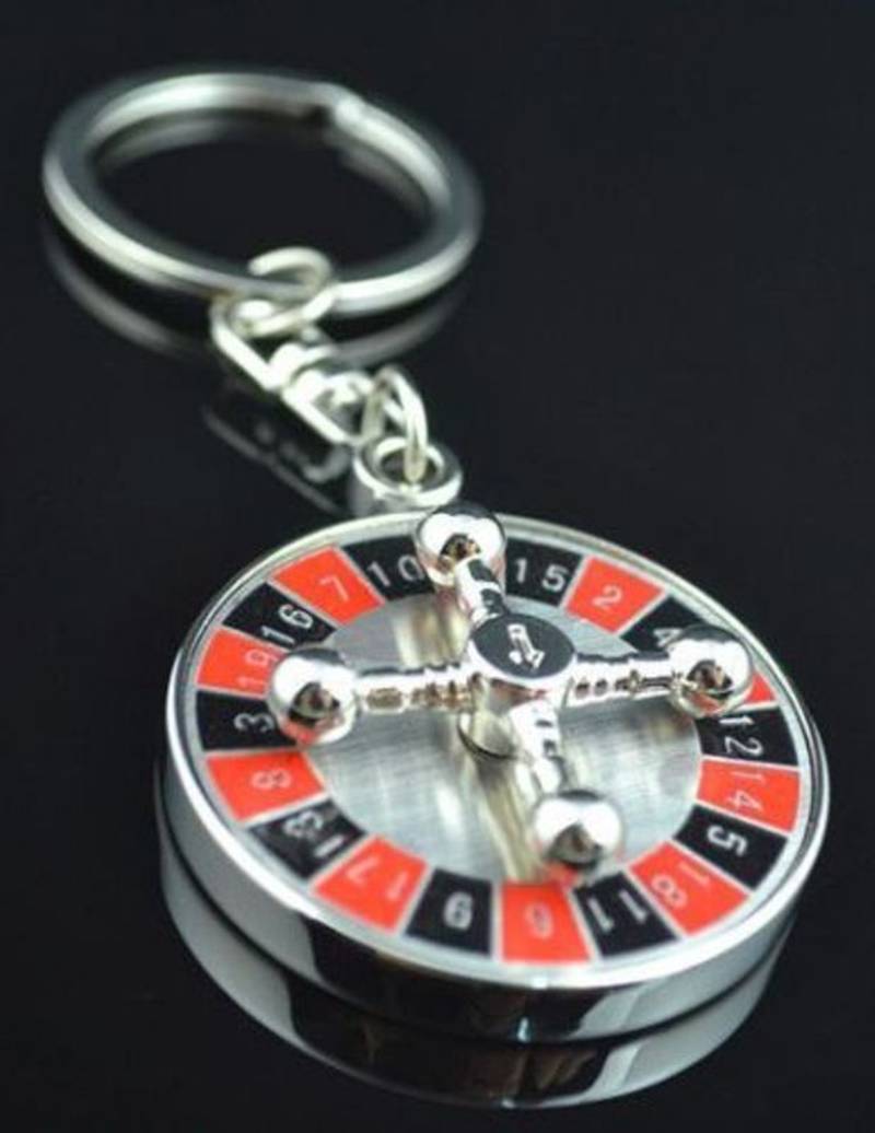 SuperDeals 360 Degree Rotating Casino Roulette Wheel Game Key Chain ...
