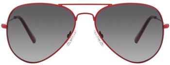 Red Metalic Frame Black Gradient Lens Aviator Sunglasses - Tanu - 858120