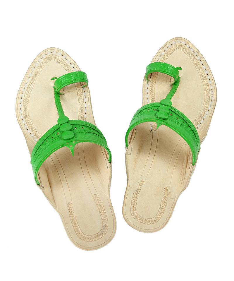 Ekolhapuri Green Platform Heel Ladies Chappal - KALAPURI - 876956