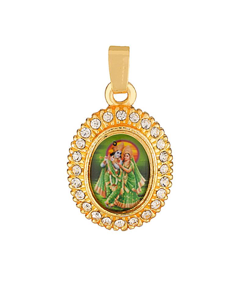 Exquisite Religious Radha Krishna Pendant - Voylla - 900375