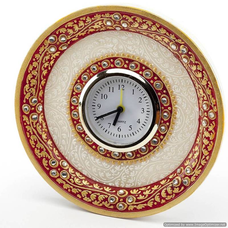 Marvel In Marble - Gold Embossed Round Alarm Clock _54 - Aapno ...