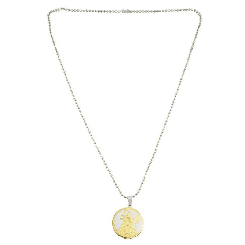 Lord Shiva 24K Yellow Gold Plated Pendant And Silver-Plated Chain ...
