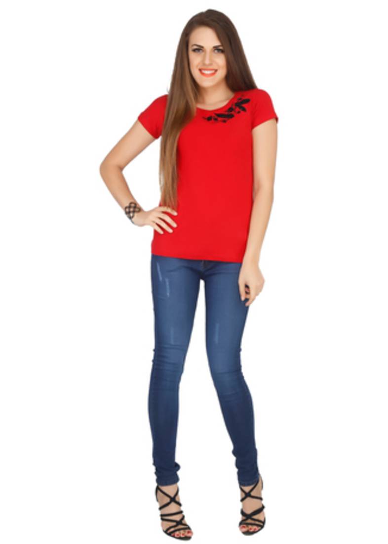 Red viscose tops - Pick Pocket - 963382