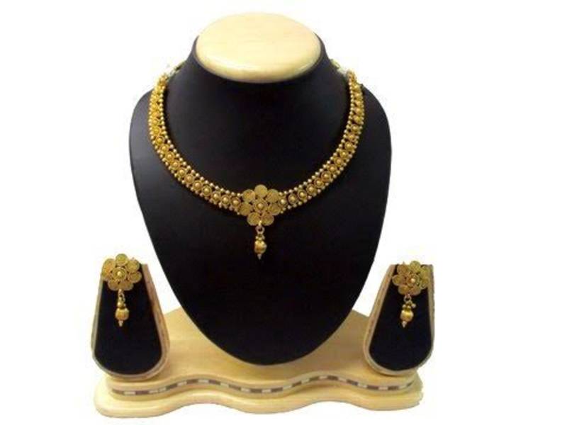 Traditional & Antique Design Neck Fit Necklace Set with Earings Indian ...