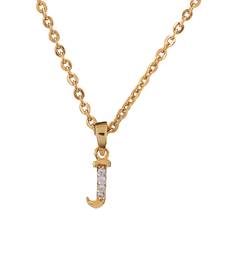 J Letter Gold Plated Pendant for Women - Trendz fashion - 986629