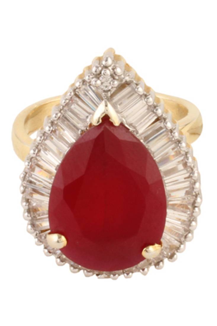 APPINESS Collection Semi-Precious Red Stone Begets Wedding Ring For ...