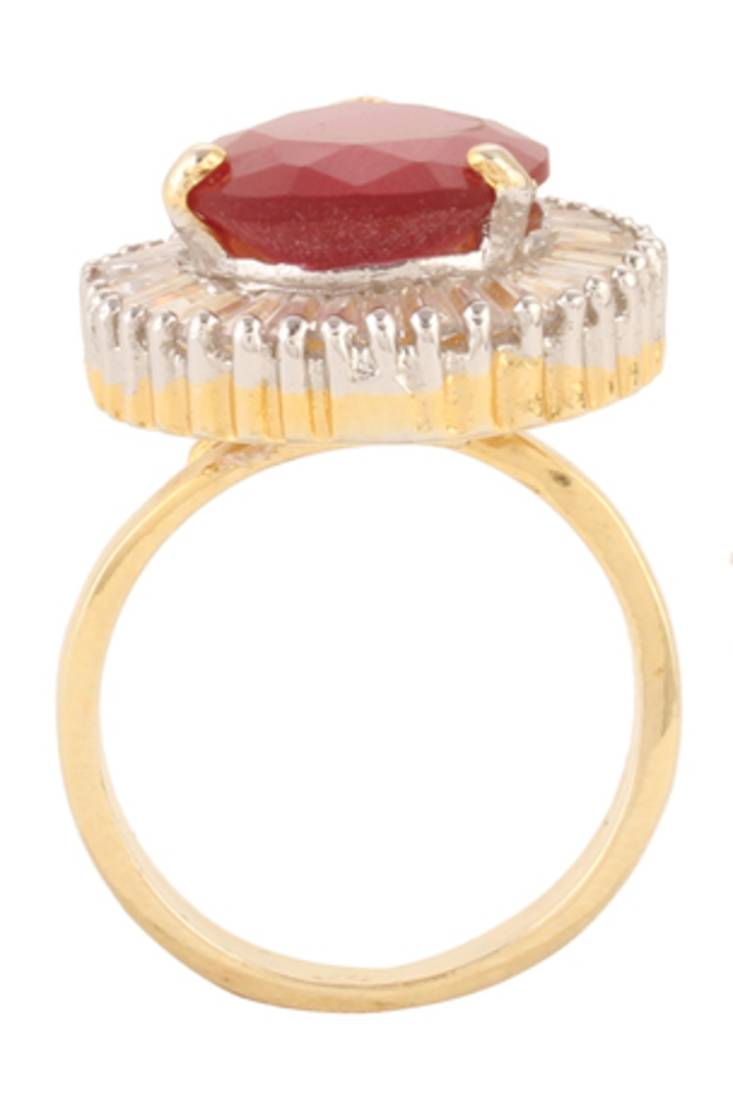 APPINESS Collection Semi-Precious Red Stone Begets Wedding Ring For ...