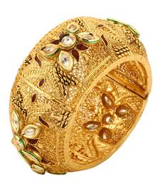 PURE Collection Antique Golden Enamelled Opening Ethnic Patla Kada ...