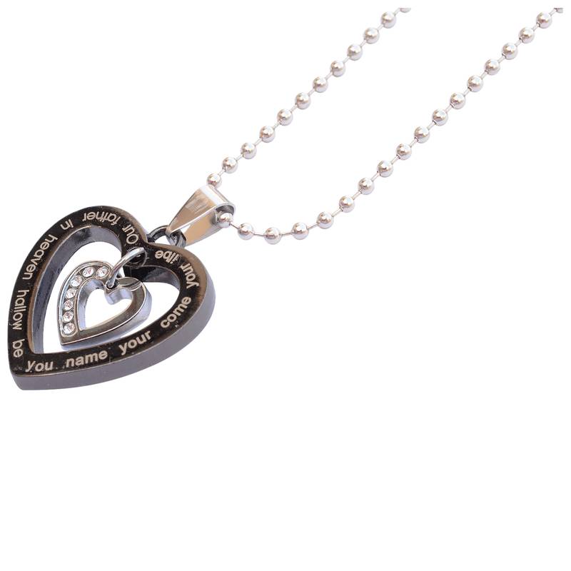 Mart Metallic Black Double Heart Chain & Pendant Neck piece For Men ...