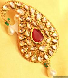 Multicolour paisley kundn meenakari kalgi / brooch - Sanvi Jewels - 1019753