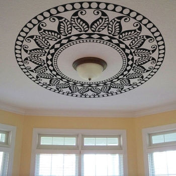 Large Abstract Leaf Pattern Ceiling Decal Modern Graphic ...