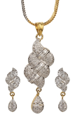 HAPPINESS Collection American Diamond Begets Pendant Set For Women ...