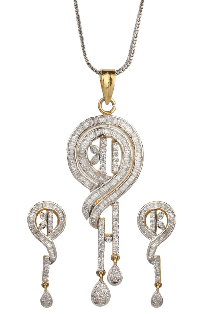 HAPPINESS Collection Silver Imitation Begets Locket Set For Women ...