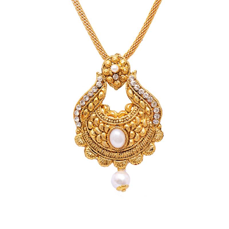 Beautiful golden pandent set - Ratnakar - 1075076