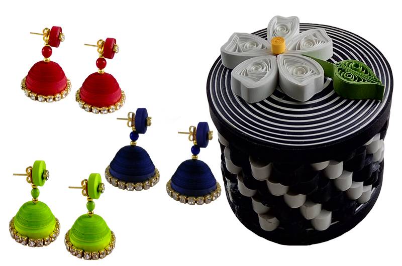 Multicolor Paper danglers-drops - Akshata Koli - 1083714