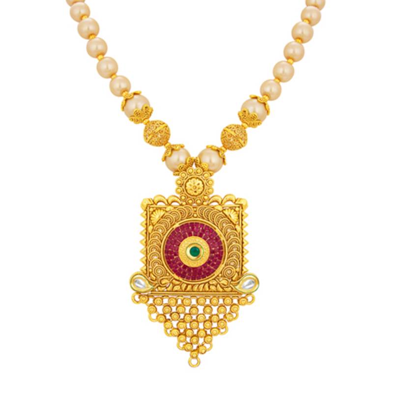 Exquisite Invisible Setting Jalebi Gold Plated Necklace Set For Women ...
