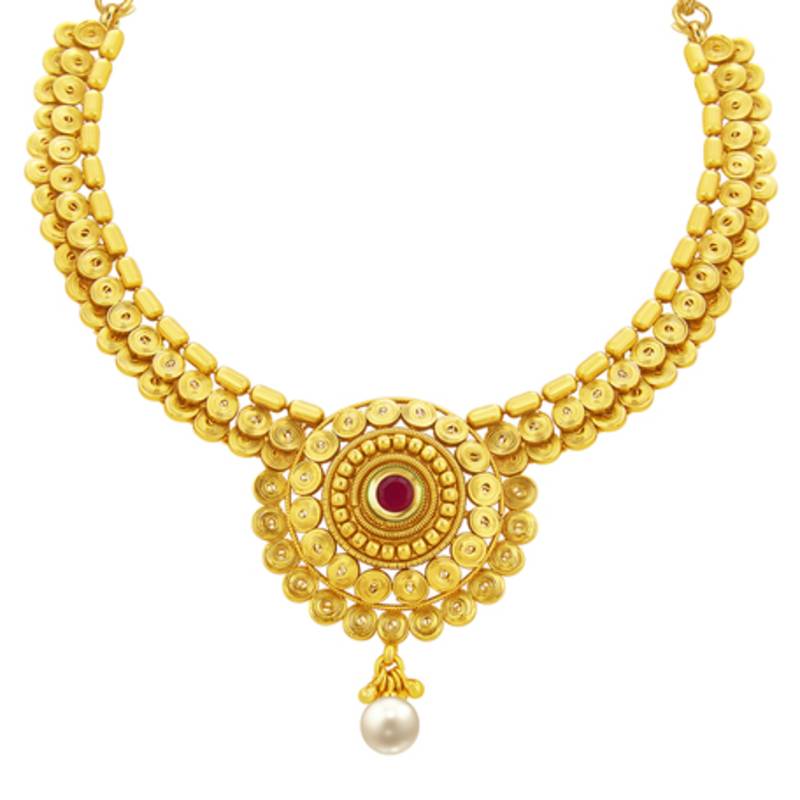 Delightly Jalebi Gold Plated Necklace Set For Women - Sukkhi Online ...