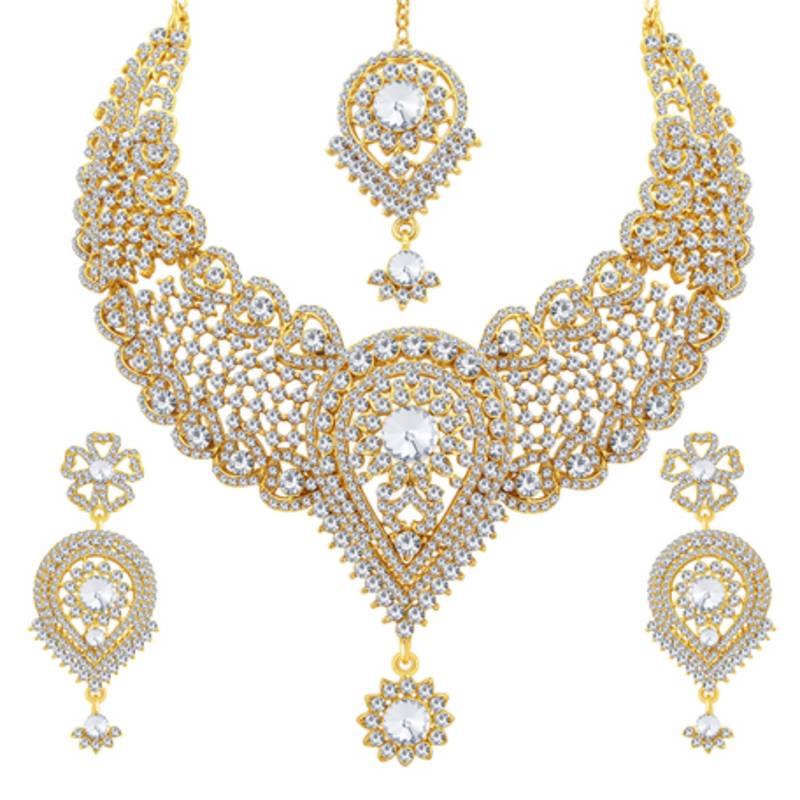 Cluster Gold Plated Ad Necklace Set For Women Sukkhi Online Private