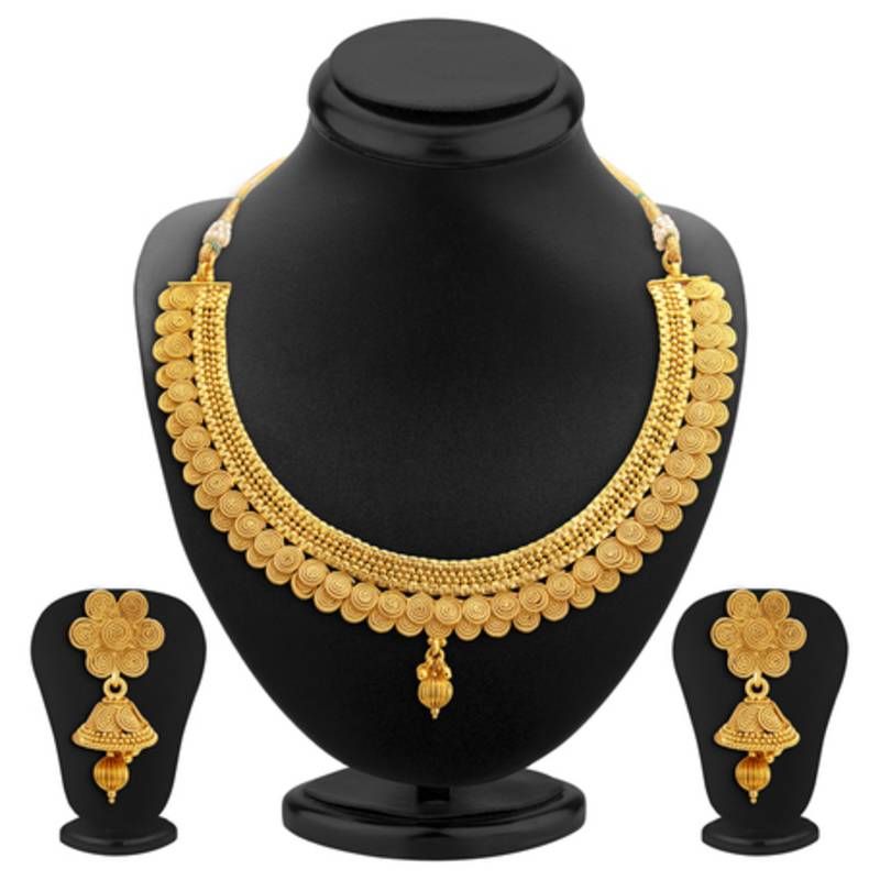 Fabulous Jalebi Gold Plated Necklace Set For Women - Sukkhi Online ...