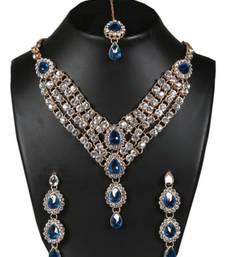 Blue Diamond Heavy Necklace Set For Beautiful Girls And Woman ...