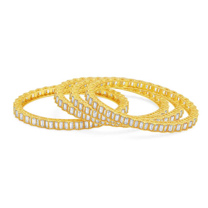 Astonishing Solitaire Gold Plated American Diamond Bangle For Women ...