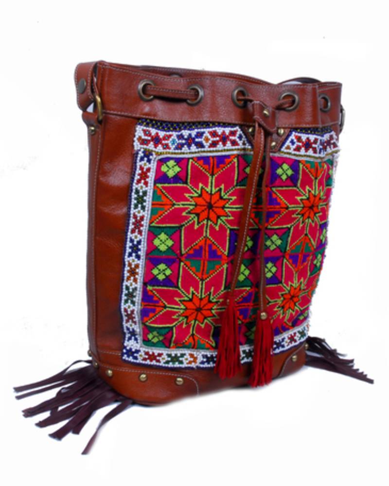 Vintage mirror work ethnic boho leather gypsy hippie tribal tote bag ...