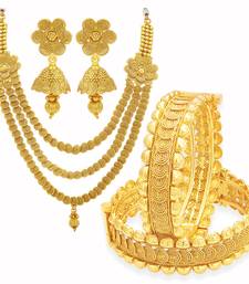 Astonishing Jalebi Gold Plated Set of 1 Necklace Set & 1 Pair of Bangle ...