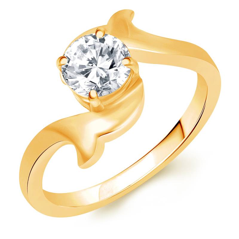 Modern Gold Plated Solitaire Set of three Ladies Ring & 1 Pendant Set ...