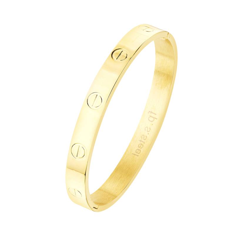 Funky Gold Stainless Steel Screw Design Bracelet for Men Boys - BeBold ...