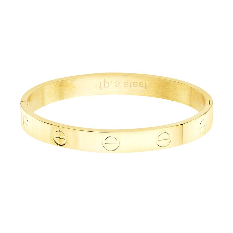 Funky Gold Stainless Steel Screw Design Bracelet for Men Boys - BeBold ...